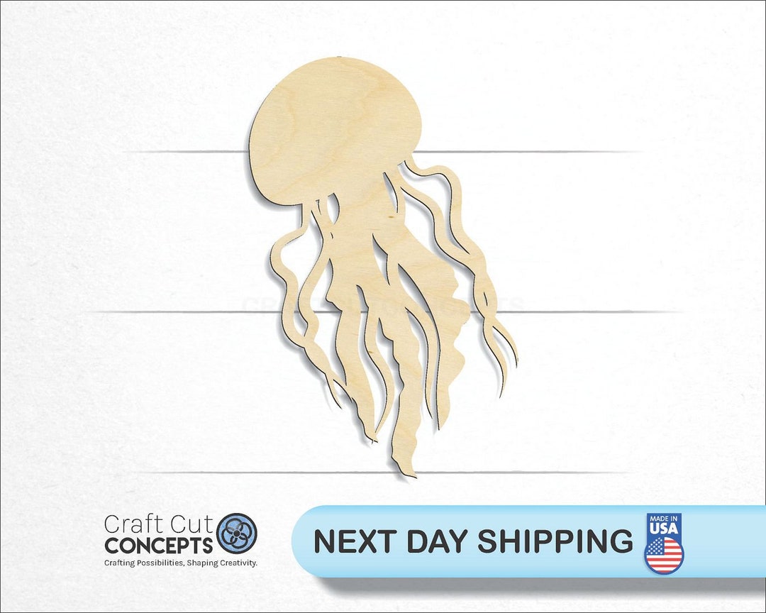 Ocean Jellyfish - Laser Cut Unfinished Wood Cutout Craft Shapes - Etsy