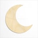 Crescent Moon Large & Small Pick Size Laser Cut Unfinished Wood Cutout ...