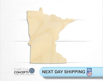 2" - 34" Minnesota, MN State Wooden Cutout Shape, Silhouette, Gift Tags ...