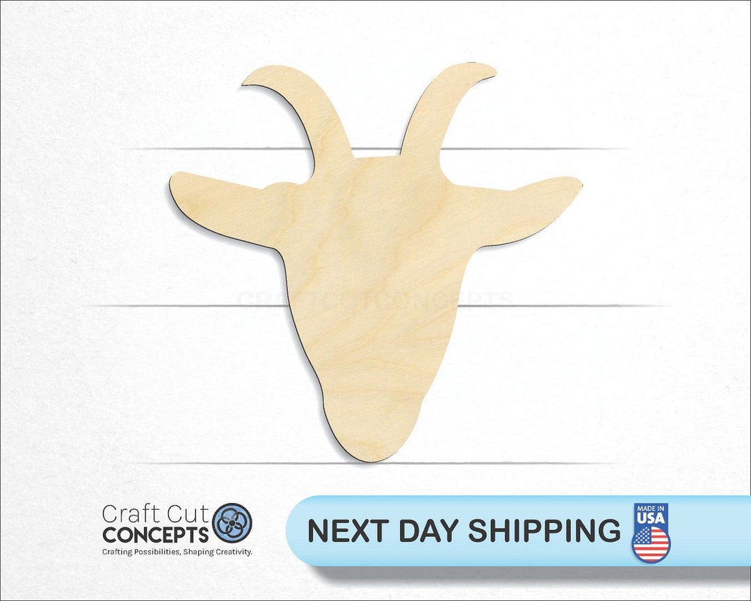 Goat Head - Laser Cut Unfinished Wood Cutout Craft Shapes - Etsy