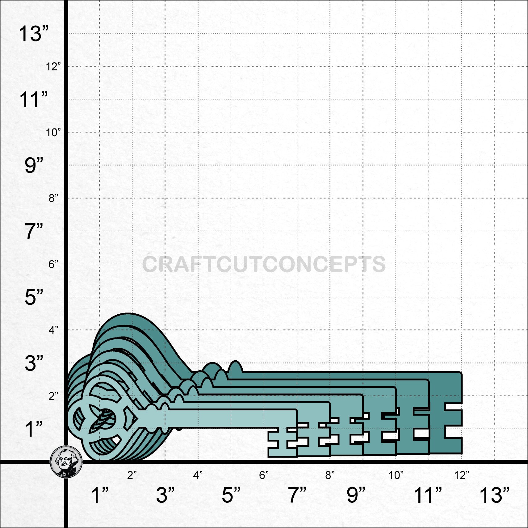 Skeleton Key Shape 2 Large & Small Pick Size | Etsy