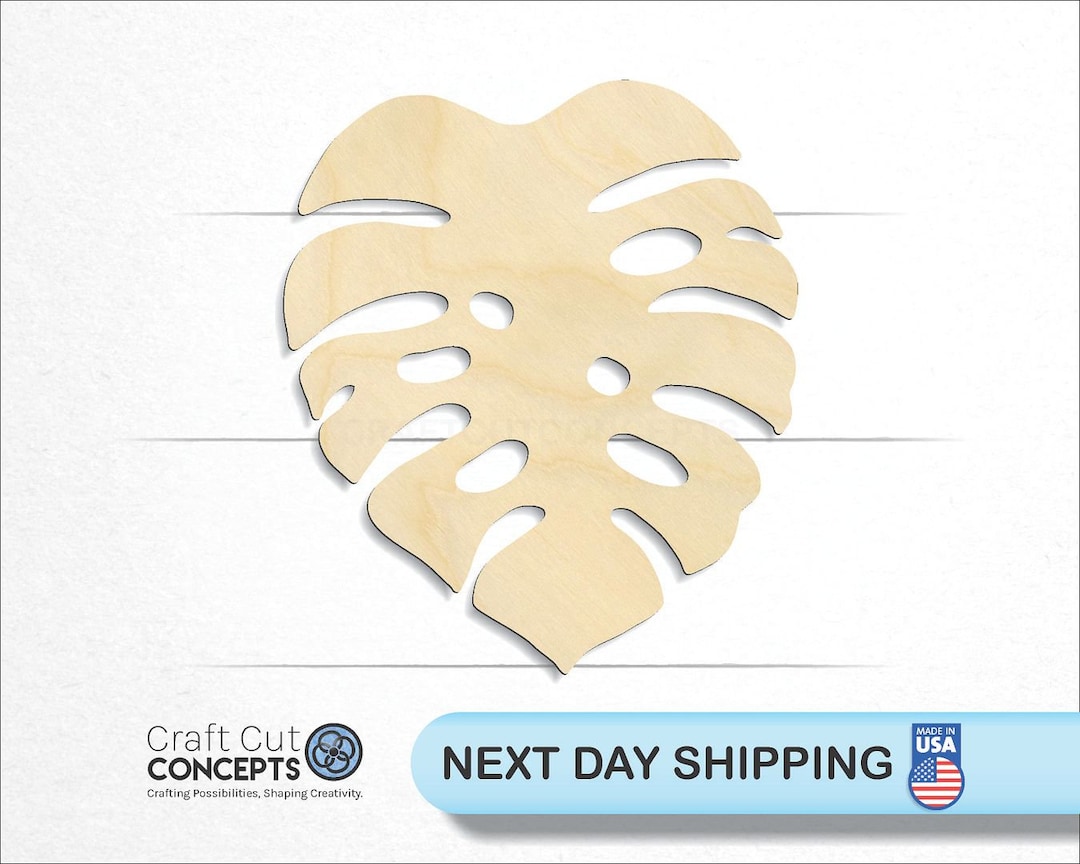 Monstera Leaf - Laser Cut Unfinished Wood Cutout Craft Shapes - Etsy