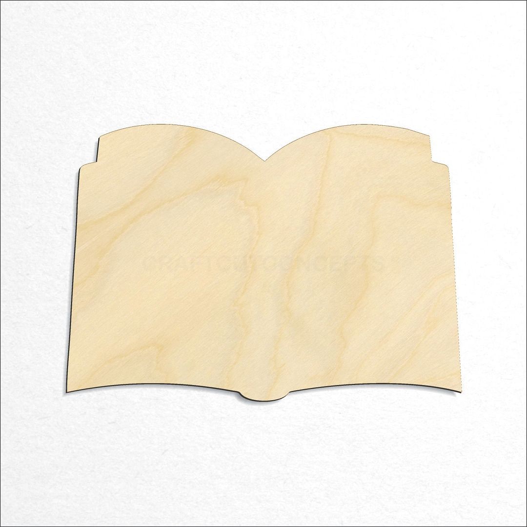 Open Book - Laser Cut Unfinished Wood Cutout Craft Shapes - Etsy