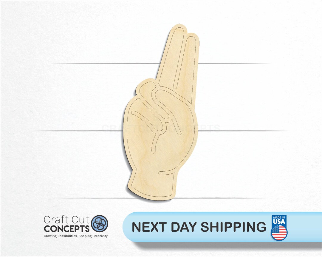Letter U Sign Language ASL Cutout - Laser Cut Unfinished Wood Shapes ...