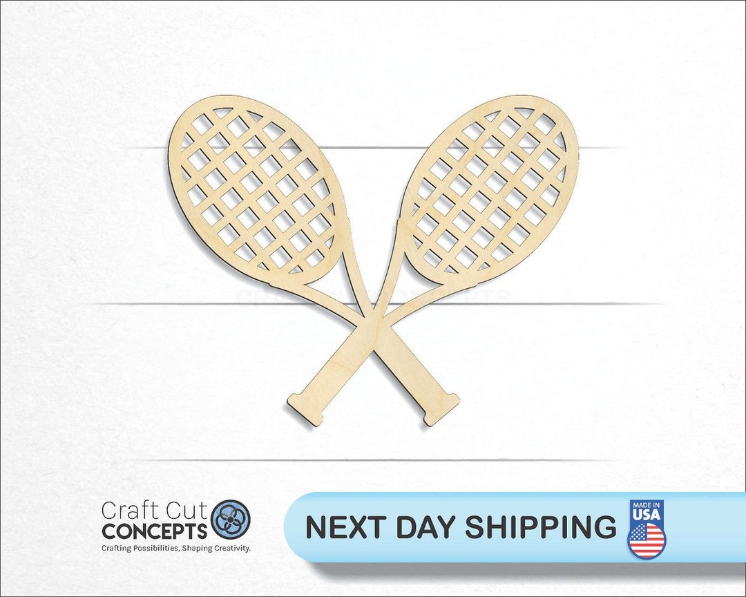 Tennis Rackets Pair - Laser Cut Unfinished Wood Cutout Craft Shapes - Etsy