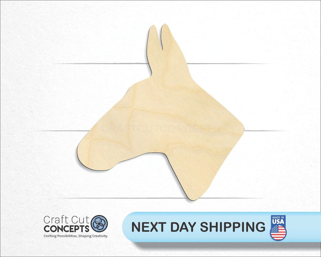 Mule Head - Laser Cut Unfinished Wood Cutout Craft Shapes - Etsy