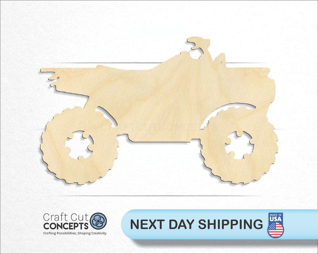 ATV 4 Wheeler - Laser Cut Unfinished Wood Cutout Craft Shapes - Etsy