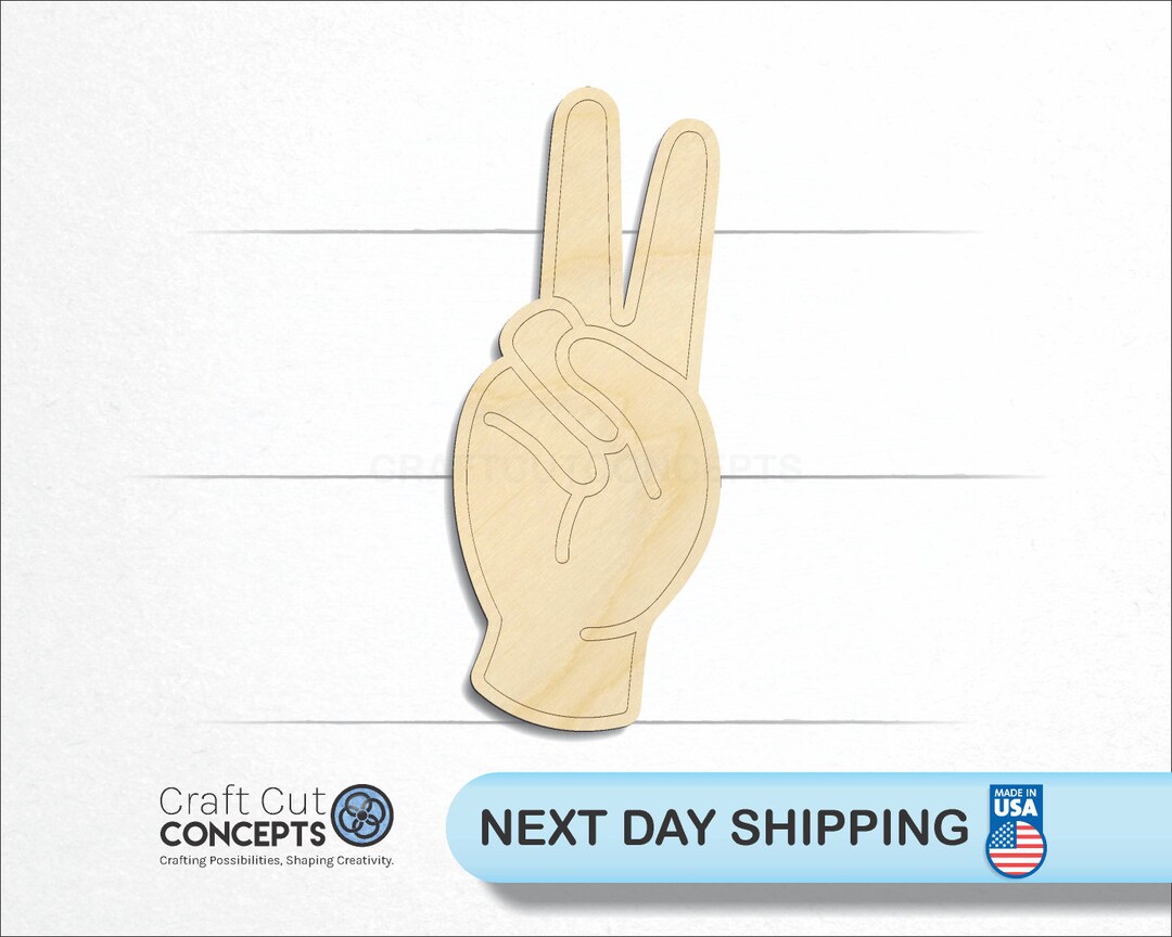 Letter V Sign Language ASL Cutout - Laser Cut Unfinished Wood Shapes ...
