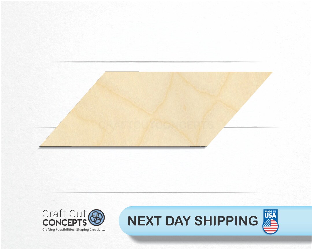 Parallelogram - Laser Cut Unfinished Wood Cutout Craft Shapes - Etsy