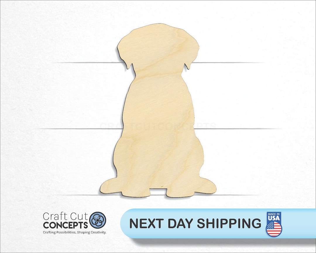 Sitting Puppy Dog - Laser Cut Unfinished Wood Cutout Craft Shapes - Etsy