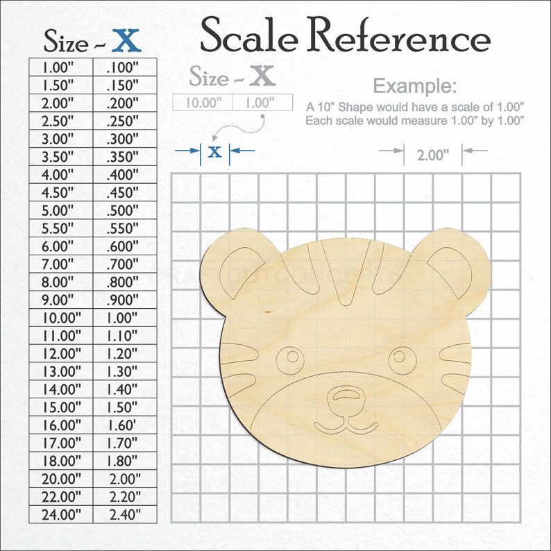 Cute Baby Tiger Head - Laser Cut Unfinished Wood Cutout Craft Shapes - Etsy