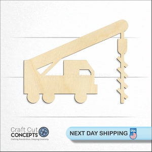 Construction Digger Truck - Laser Cut Unfinished Wood Cutout Craft ...