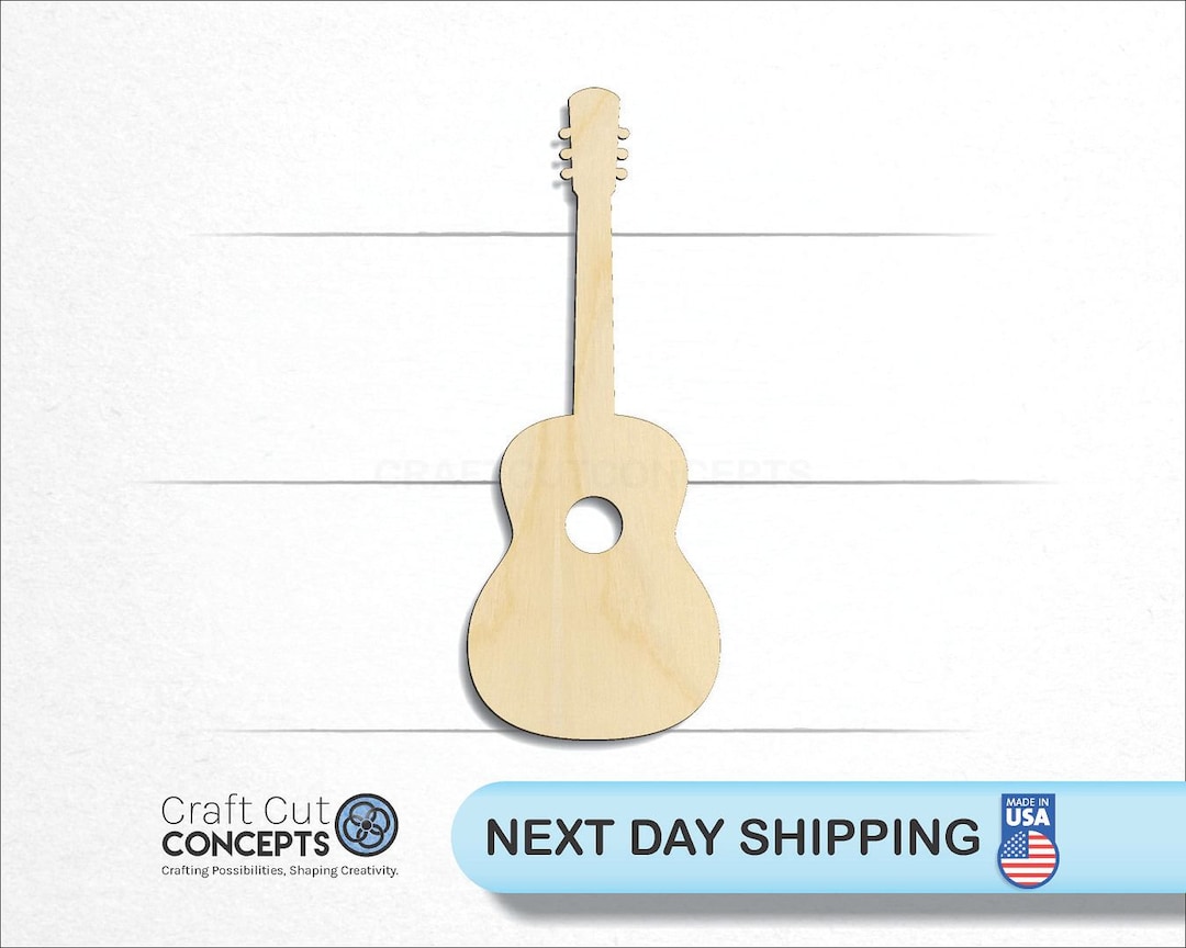 Acoustic Guitar - Laser Cut Unfinished Wood Cutout Craft Shapes - Etsy