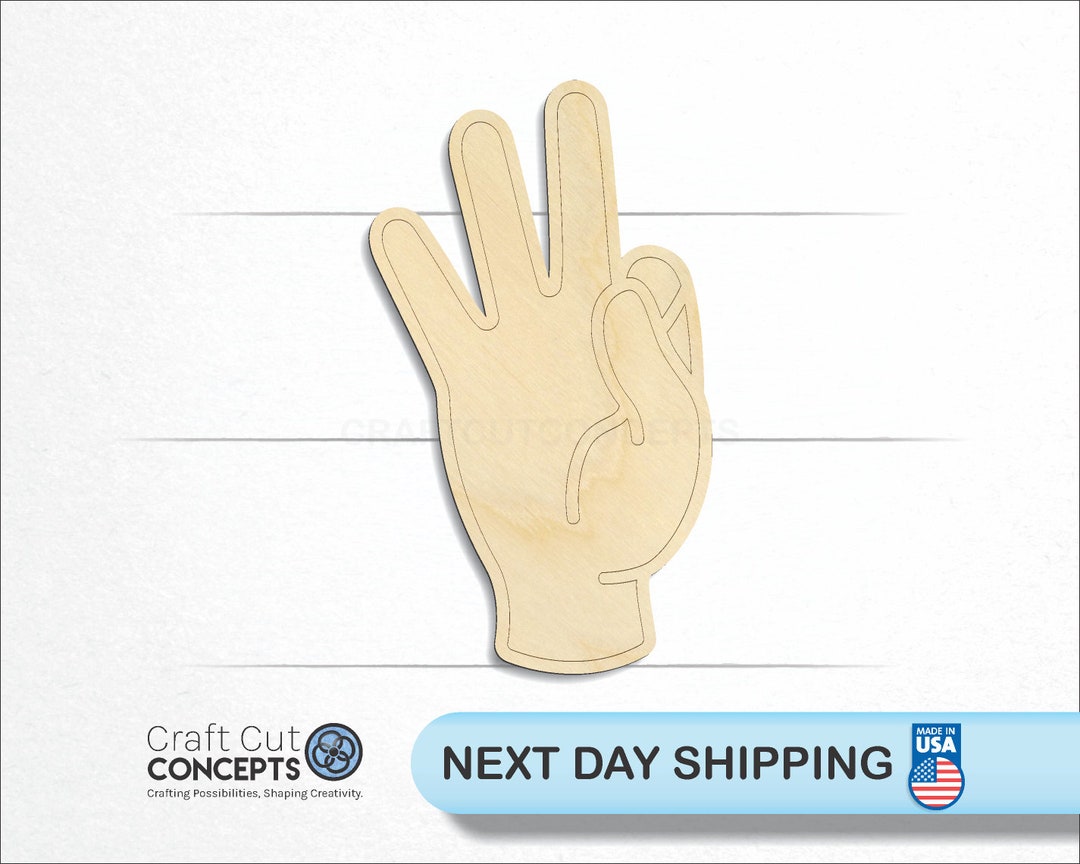 Number 9 Sign Language ASL Cutout - Laser Cut Unfinished Wood Shapes ...