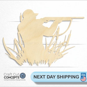 Duck Hunter Silhouette - Laser Cut Unfinished Wood Cutout Craft Shapes ...