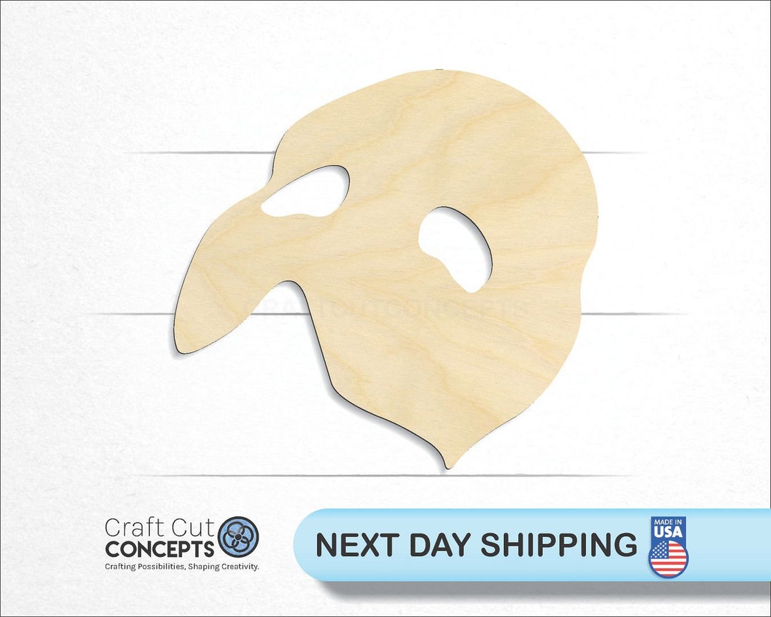 Opera Mask - Laser Cut Unfinished Wood Cutout Craft Shapes - Etsy