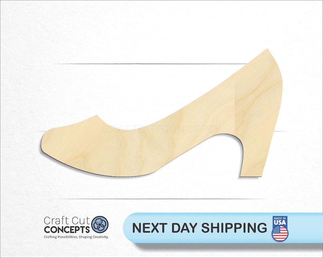 Women's Shoe - Laser Cut Unfinished Wood Cutout Craft Shapes - Etsy