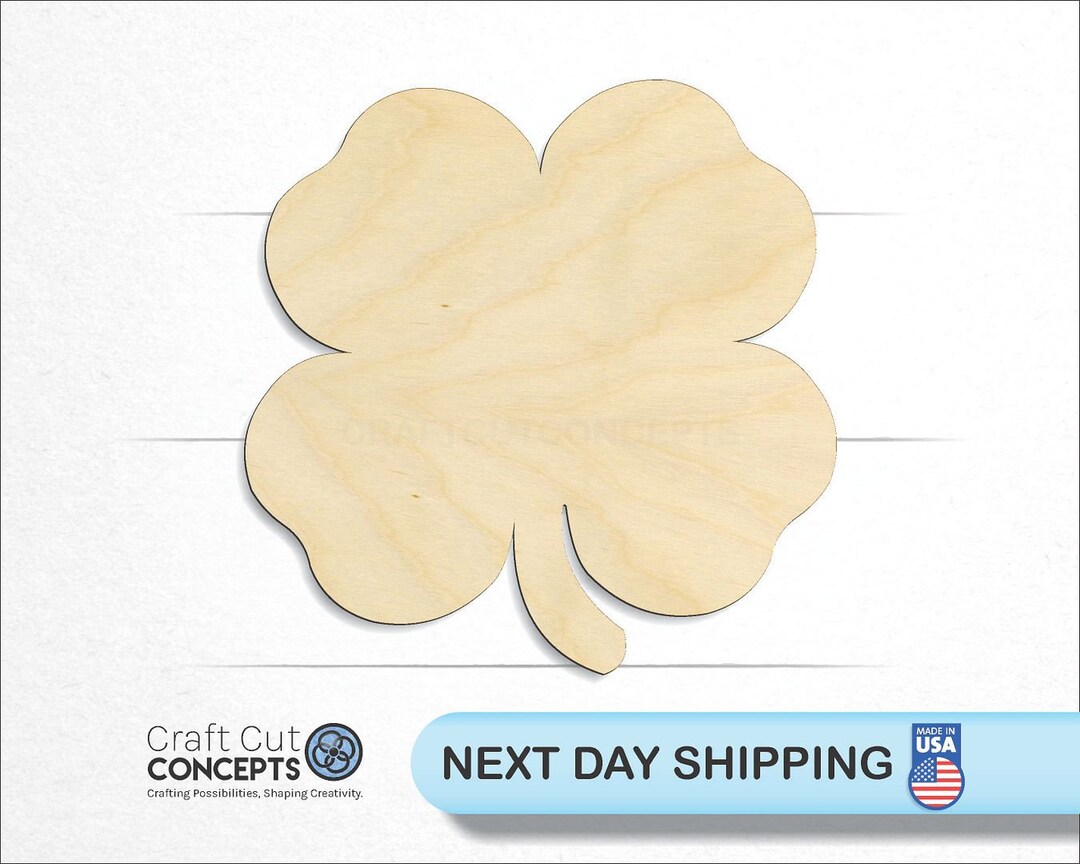 Cute Clover Shape St. Patrick's Day - Laser Cut Unfinished Wood Cutout ...
