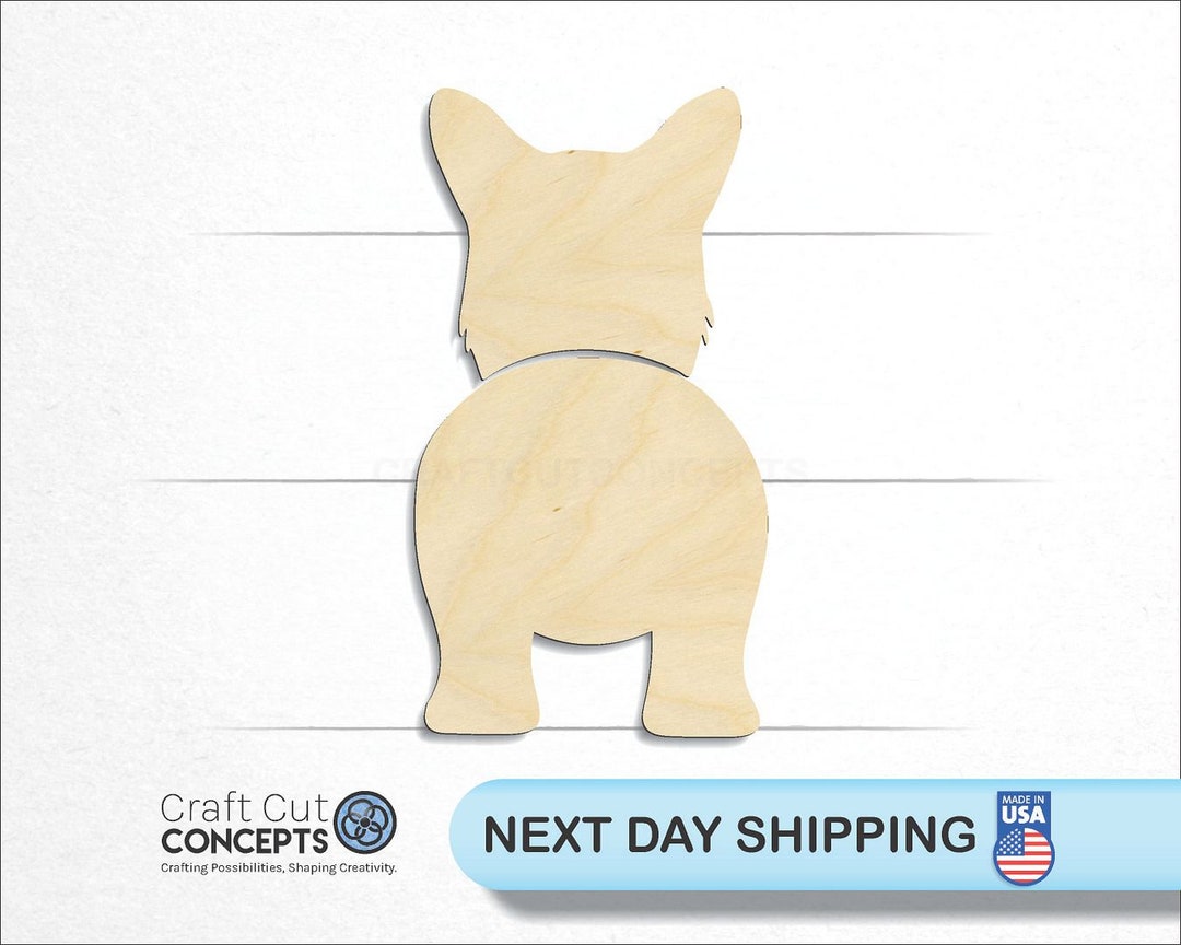 Pembroke Welsh Corgi Dog Front Back Silhouette - Laser Cut Unfinished ...