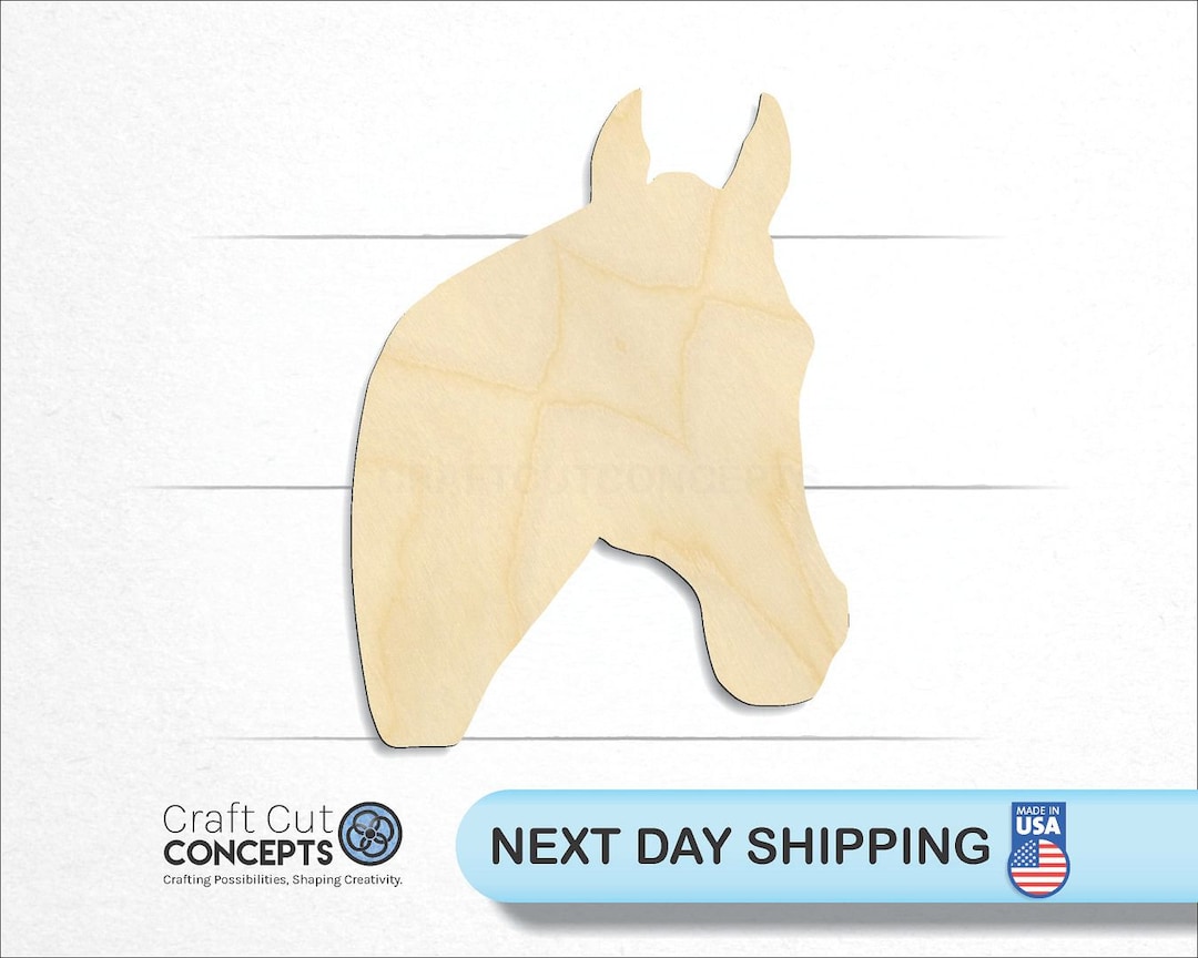 Stable Horse Head - Laser Cut Unfinished Wood Cutout Craft Shapes - Etsy