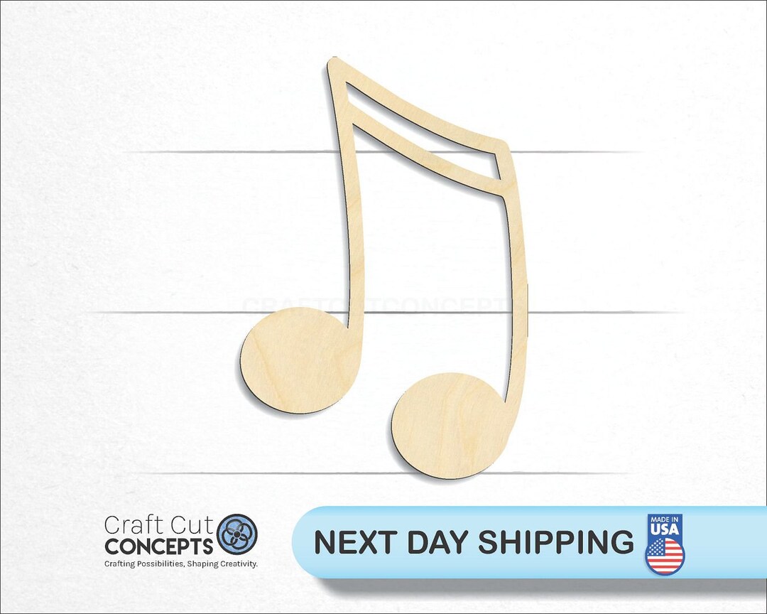 Music Note Bridge Breve - Laser Cut Unfinished Wood Cutout Craft Shapes ...