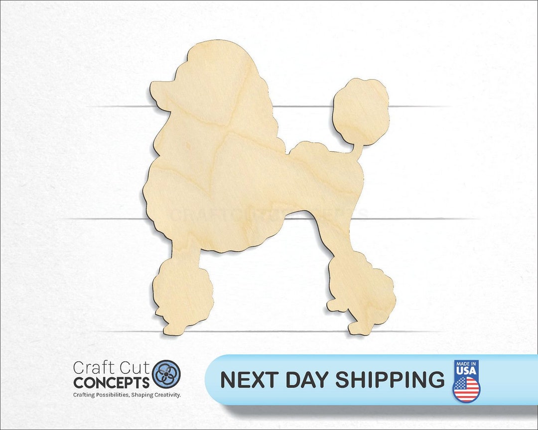 Poodle Dog - Laser Cut Unfinished Wood Cutout Craft Shapes - Etsy