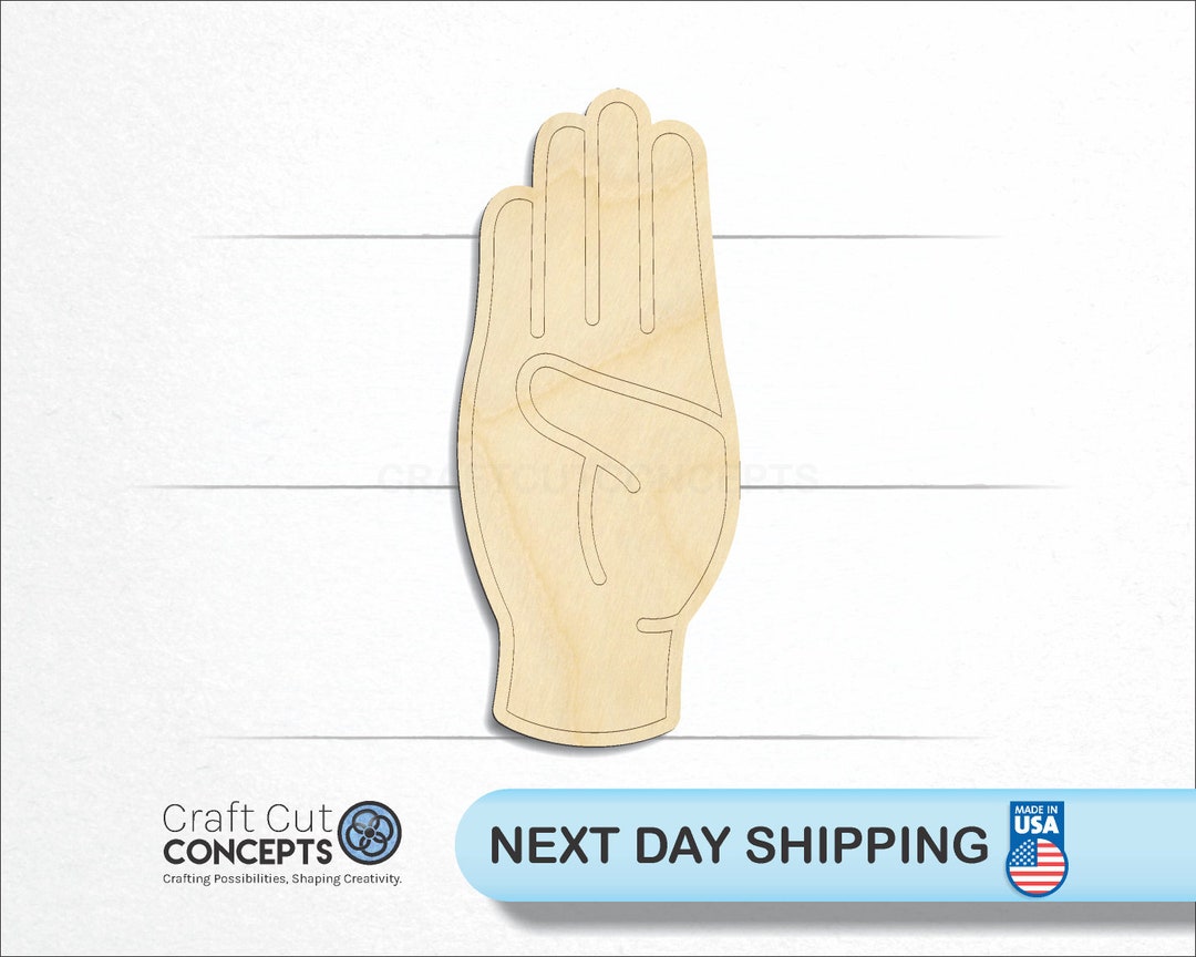Letter B Sign Language ASL Cutout - Laser Cut Unfinished Wood Shapes ...