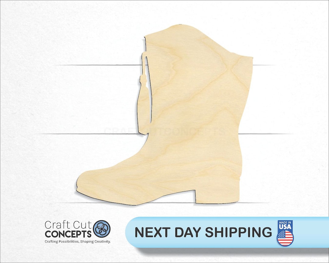 Cowboy Cow Girl Boot - Laser Cut Unfinished Wood Cutout Craft Shapes - Etsy