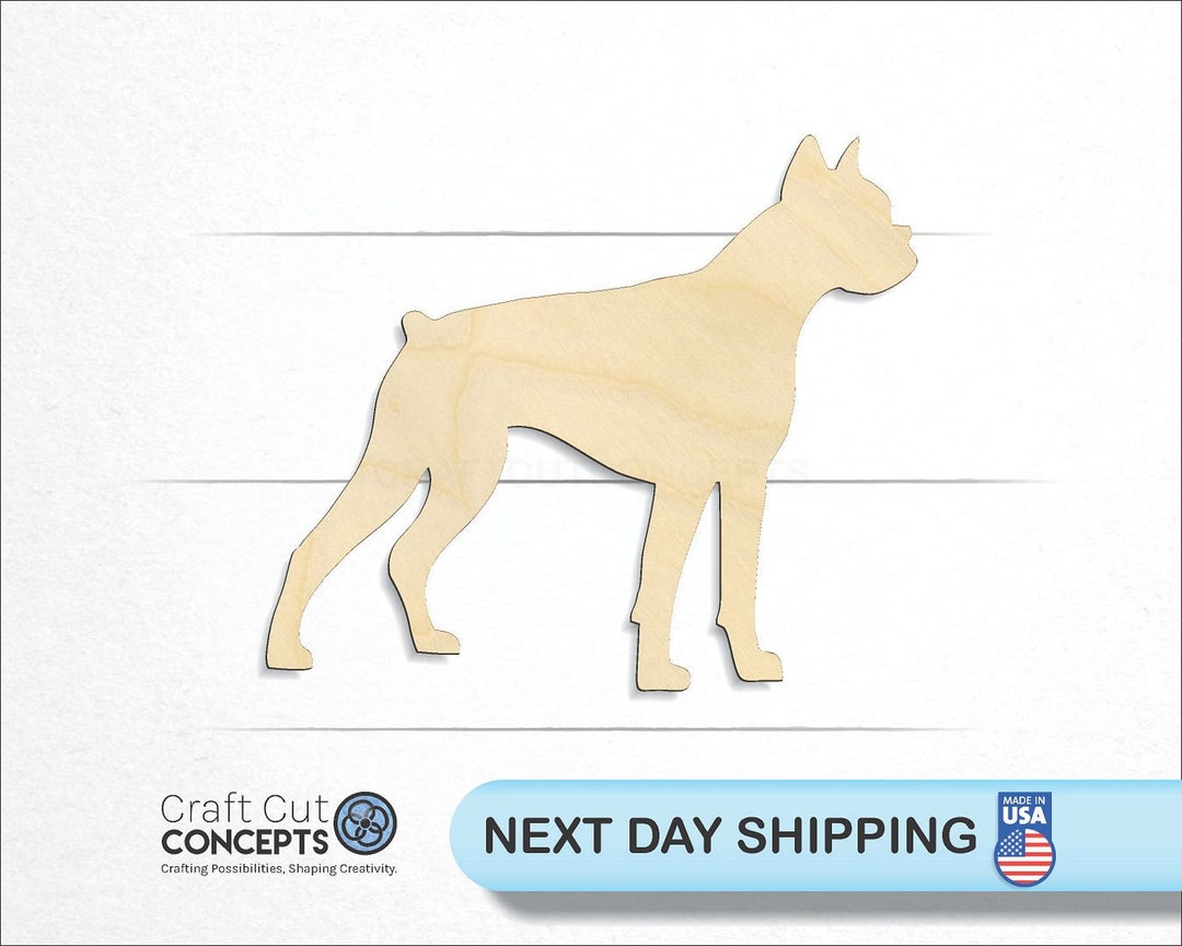 Boxer Dog - Laser Cut Unfinished Wood Cutout Craft Shapes - Etsy