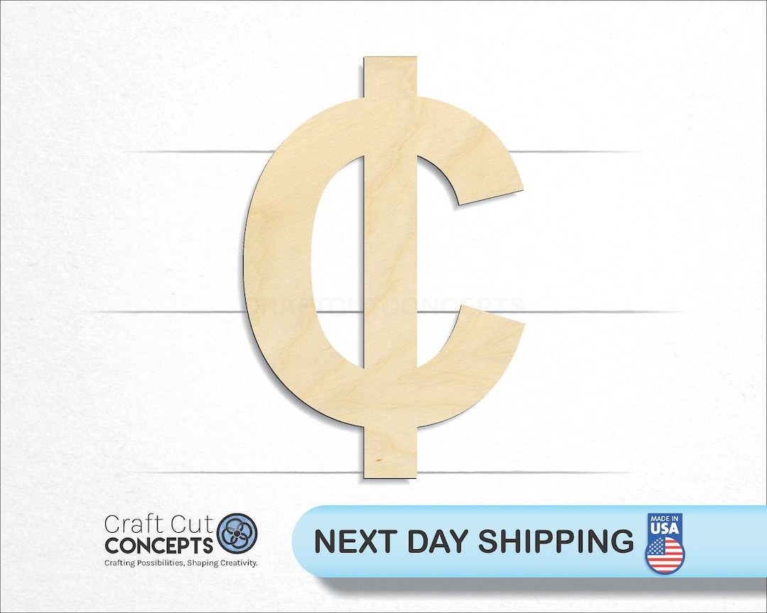 Cent Dollar Symbol - Laser Cut Unfinished Wood Cutout Craft Shapes - Etsy