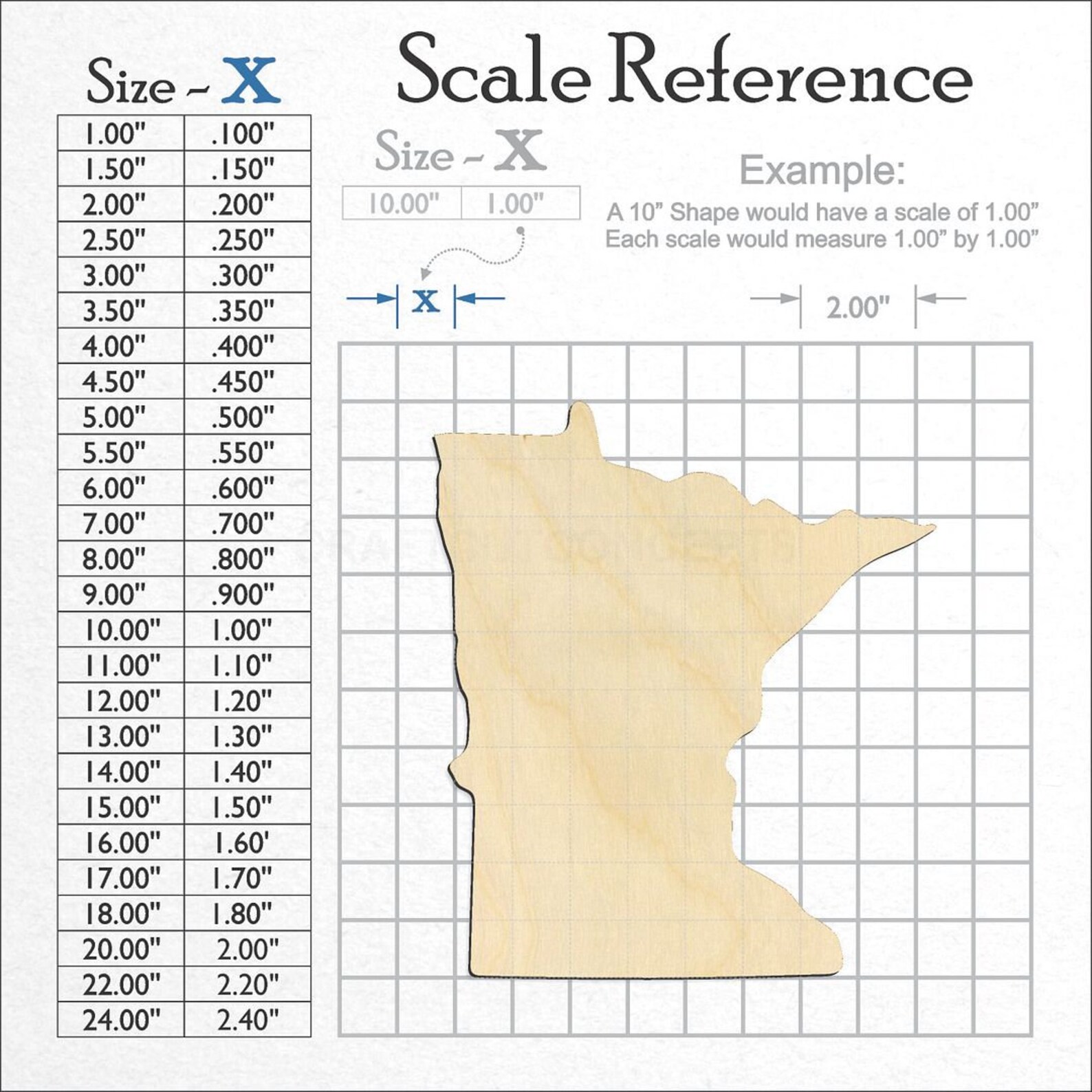 Minnesota MN State Crafty - Laser Cut Unfinished Wood Cutout Craft ...