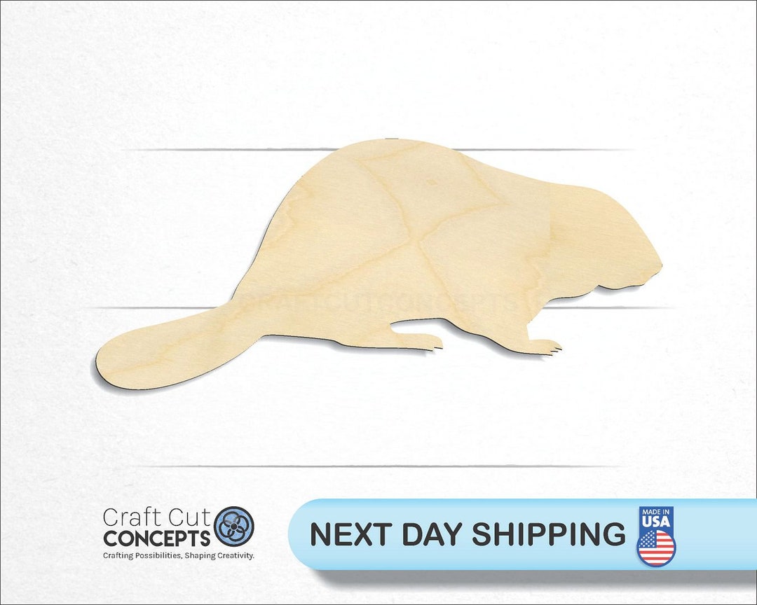 Beaver Shape - Laser Cut Unfinished Wood Cutout Craft Shapes - Etsy