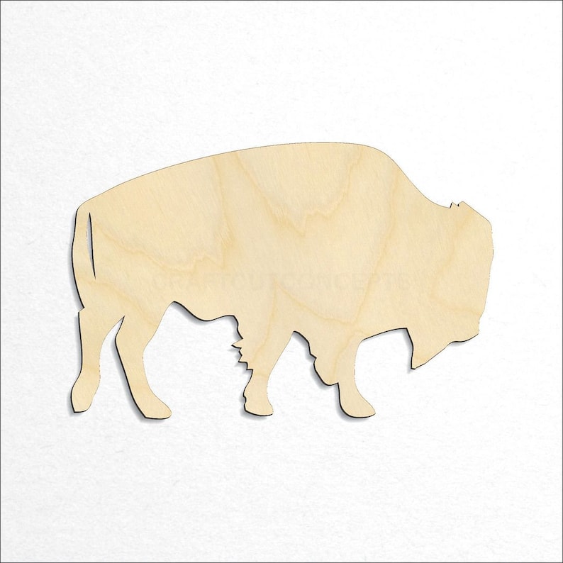 Buffalo Bison Shape - Laser Cut Unfinished Wood Cutout Craft Shapes - Etsy