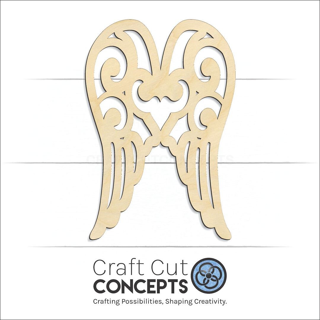 Filigree Angel Wings - Laser Cut Unfinished Wood Cutout Craft Shapes - Etsy