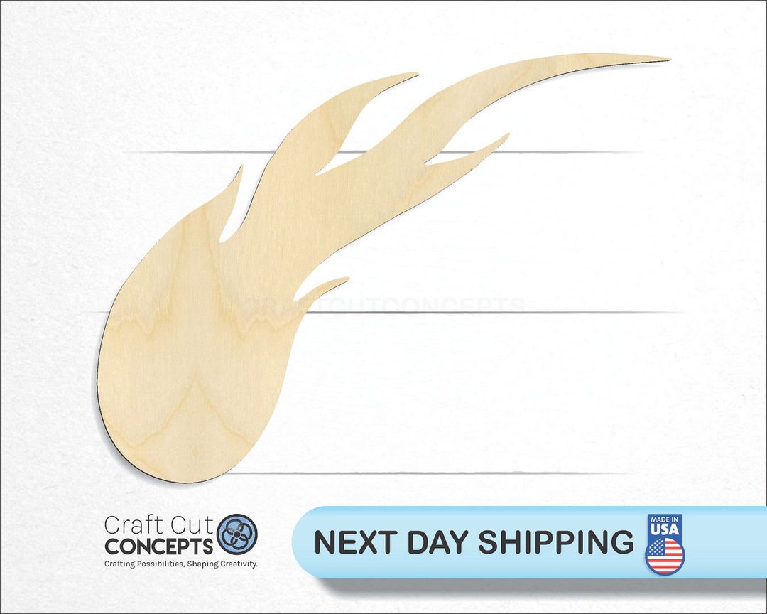 Comet Meteor - Laser Cut Unfinished Wood Cutout Craft Shapes - Etsy