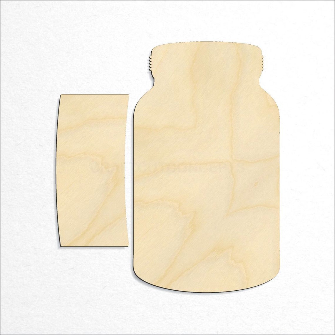 Mason Jar Shape With Label - Laser Cut Unfinished Wood Cutout Craft ...