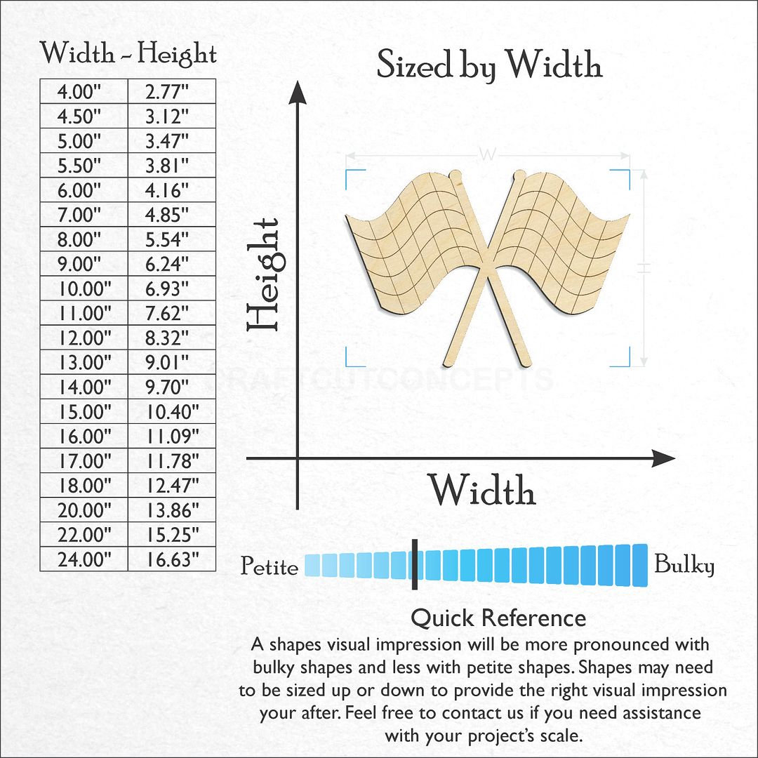 Double Checkered Flag - Laser Cut Unfinished Wood Cutout Craft Shapes ...