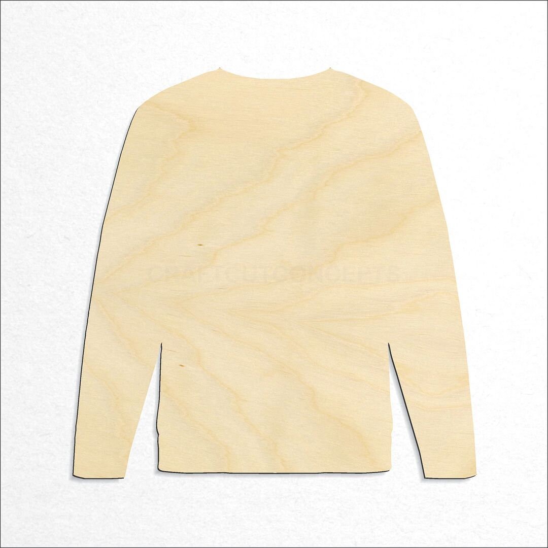 Sweater Cutout - Laser Cut Unfinished Wood Cutout Craft Shapes - Etsy