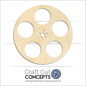 Film Movie Reel Cutout - Laser Cut Unfinished Wood Cutout Craft Shapes ...
