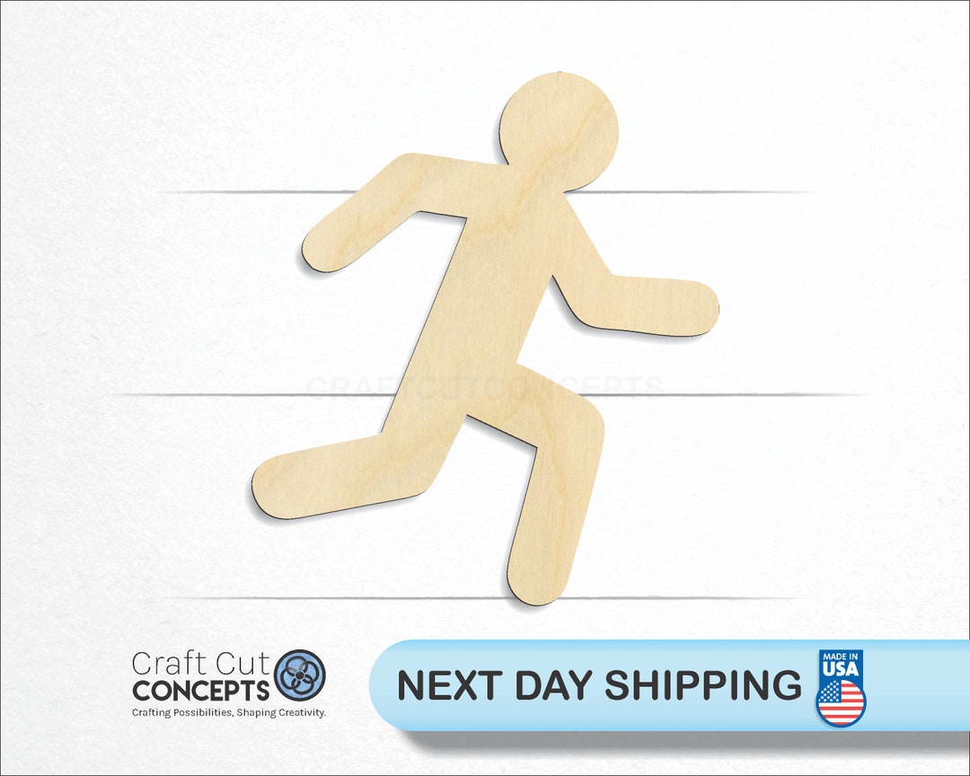 Running Man - Laser Cut Unfinished Wood Cutout Craft Shapes - Etsy