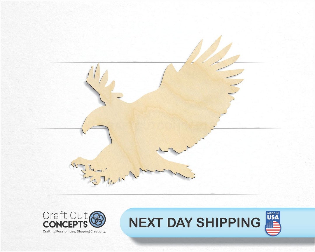 Eagle Shape - Laser Cut Unfinished Wood Cutout Craft Shapes - Etsy