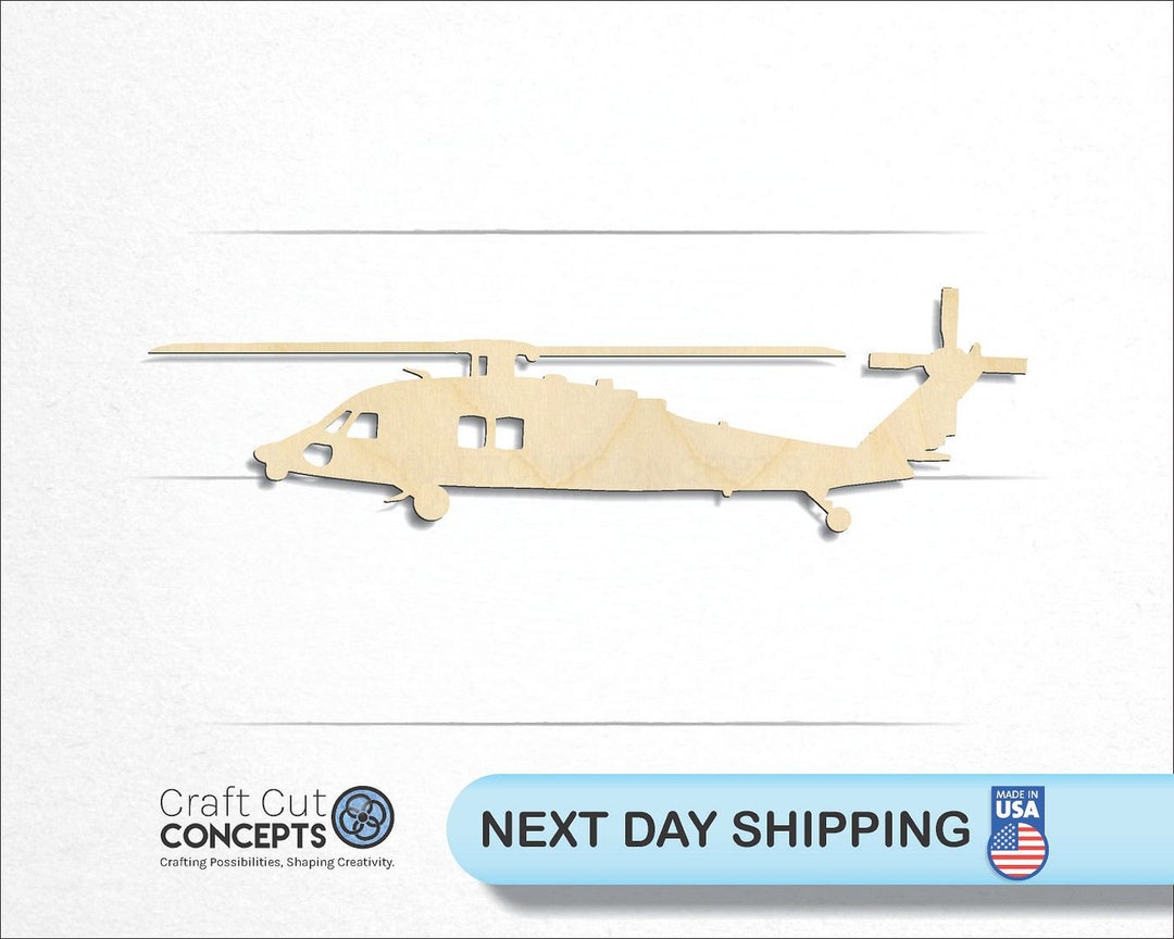 Blackhawk Helicopter - Laser Cut Unfinished Wood Cutout Craft Shapes - Etsy