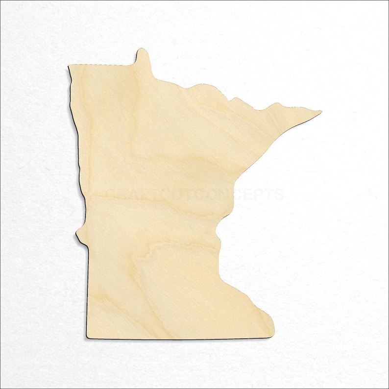 Minnesota MN State Crafty - Laser Cut Unfinished Wood Cutout Craft ...