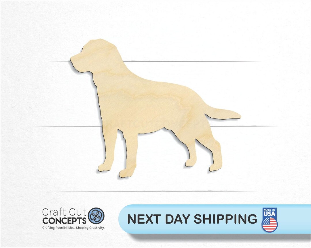 Labrador Dog - Laser Cut Unfinished Wood Cutout Craft Shapes - Etsy