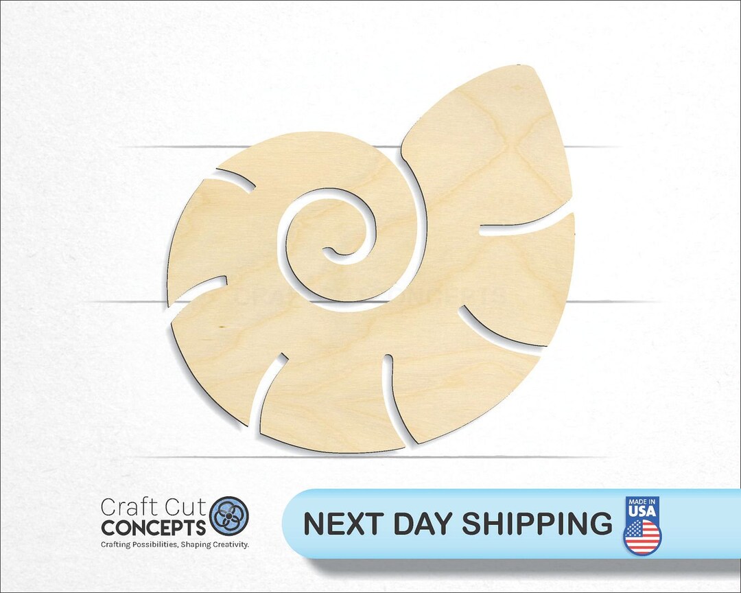 Nautilus Shell - Laser Cut Unfinished Wood Cutout Craft Shapes - Etsy