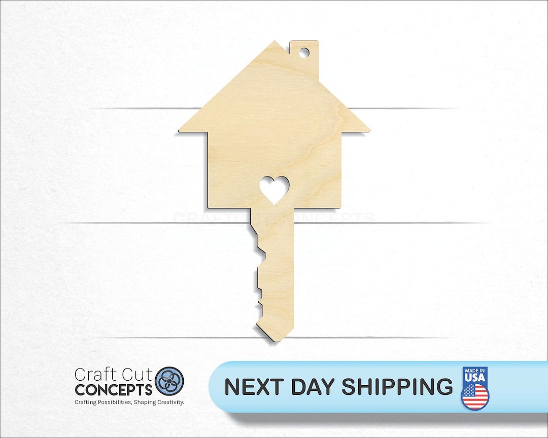 Decorative House Key - Laser Cut Unfinished Wood Cutout Craft Shapes - Etsy