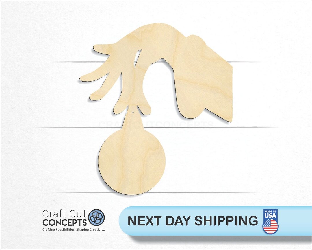 Small Hand Ornament - Laser Cut Unfinished Wood Cutout Craft Shapes - Etsy