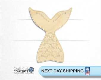 Mermaid Tail Wood Cutout, Ocean Mythical Mermaid Body Fairy Tale ...