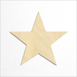 Star - Laser Cut Unfinished Wood Cutout Craft Shapes - Etsy