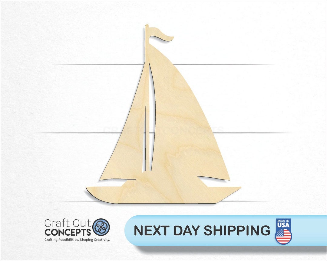 Sail Boat - Laser Cut Unfinished Wood Cutout Craft Shapes - Etsy
